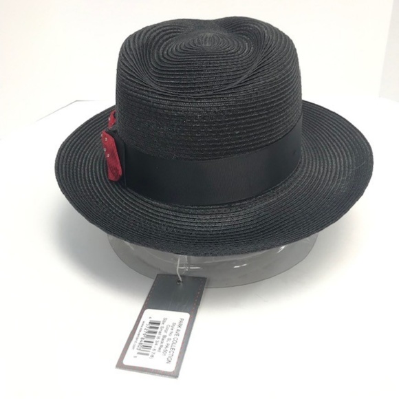 Steven Land | Accessories | Mens Steven Land Black Red Fedora Hat Size ...